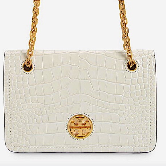Tory Burch | Bags | Tory Burch Carson Croc Embossed Convertible White ...